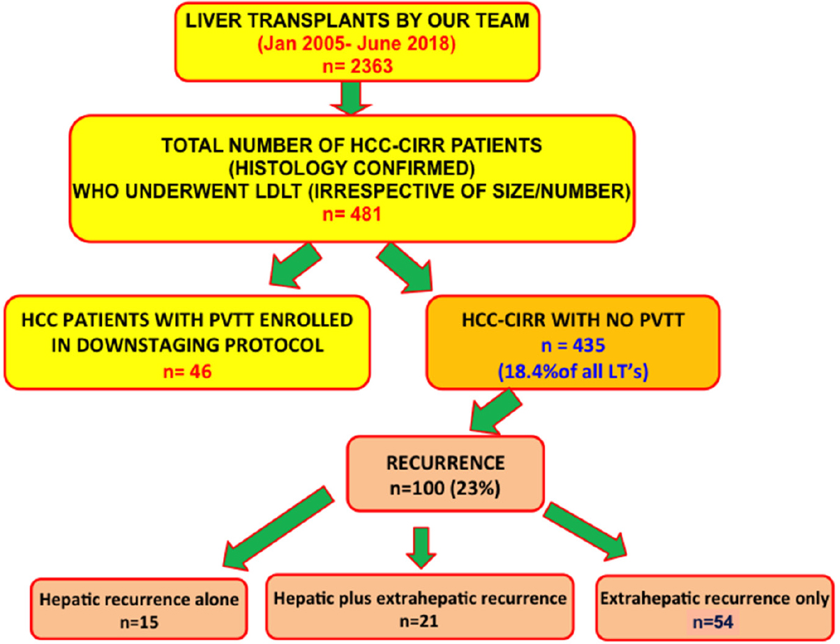 Post liver transplant recurrence in patients with hepatocellular ...